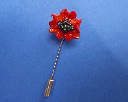 TINY RED POPPY PIN Wedding Corsage Lapel Flower... - Folksy