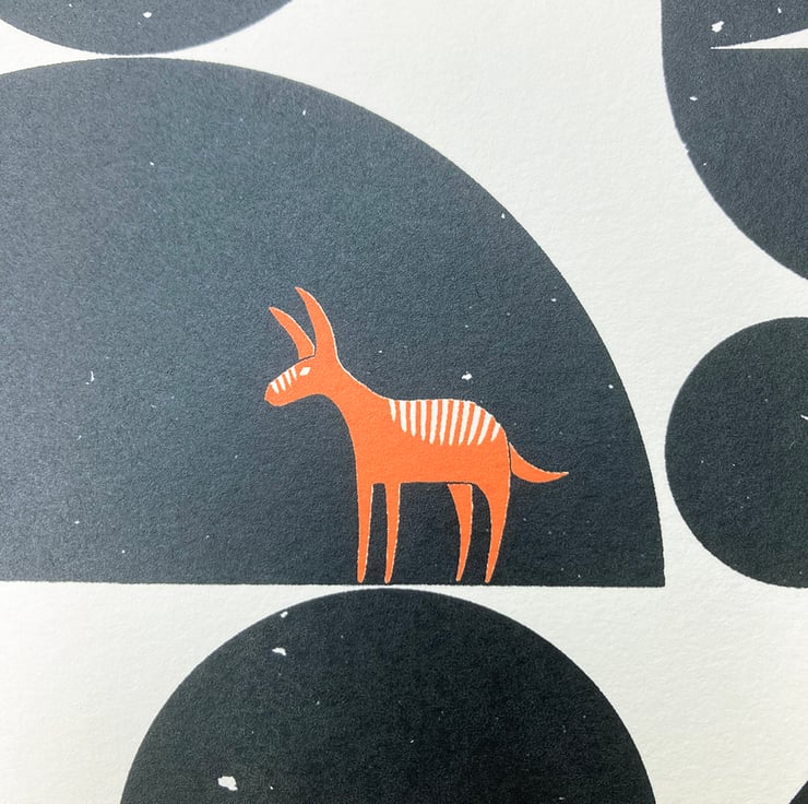 Donkey Puzzle No.2 A2 two-colour screen-print - Folksy