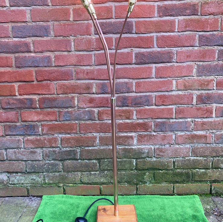 Copper Pipe Floor Lamp, Four Bulbs, made from U... - Folksy