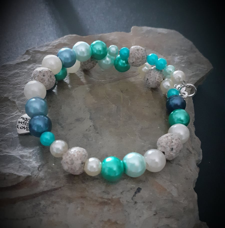 Newquay Bay sand bead bracelet - Folksy