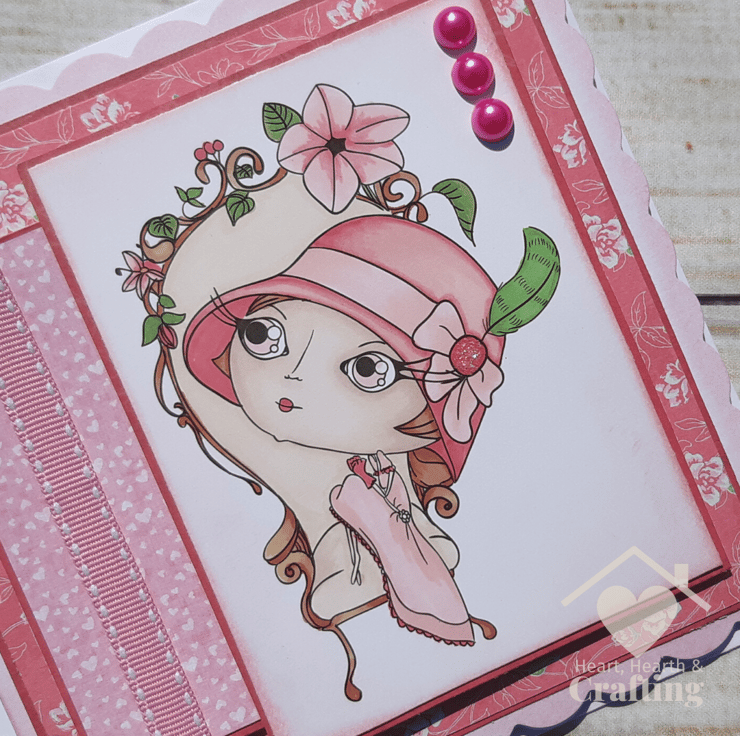 Handmade Verity Rose Card Moonstruck in Pink - Folksy
