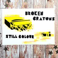 Illustrated Quotes A4 Screen Print - 'Broken Cr... - Folksy