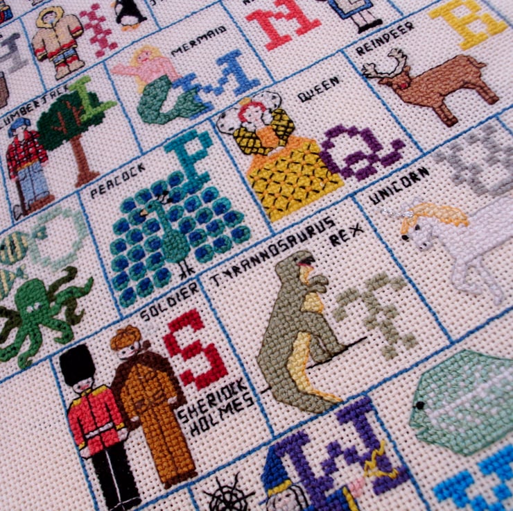 Personalised nursery alphabet sampler,cross sti... - Folksy