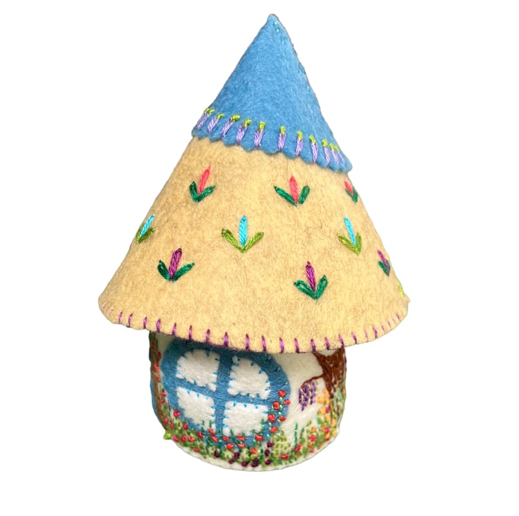 Fairy House - Embroidered Felt Cottage Home for... - Folksy