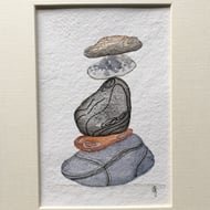 Pebble pile 4 watercolour art - Folksy