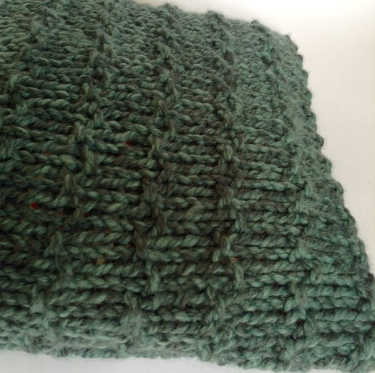 Super chunky hand-knitted cushion cover - Folksy