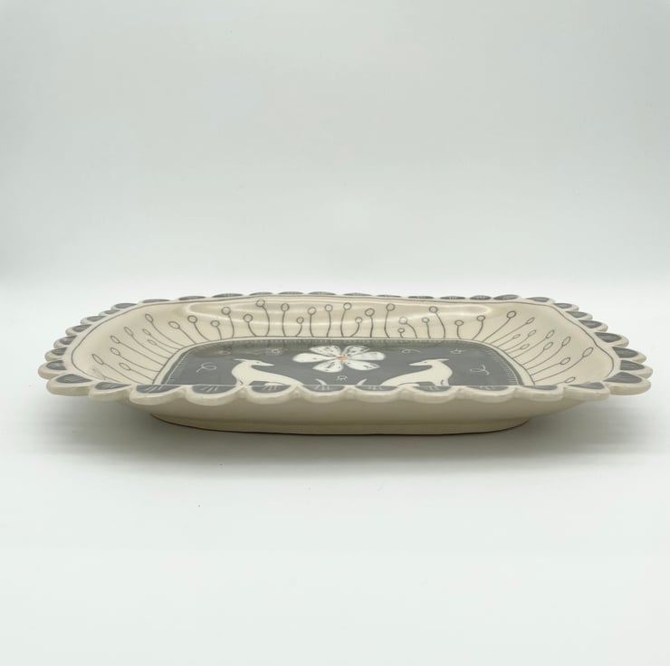 Unique Handmade Serving Platter with Dogs and F... - Folksy