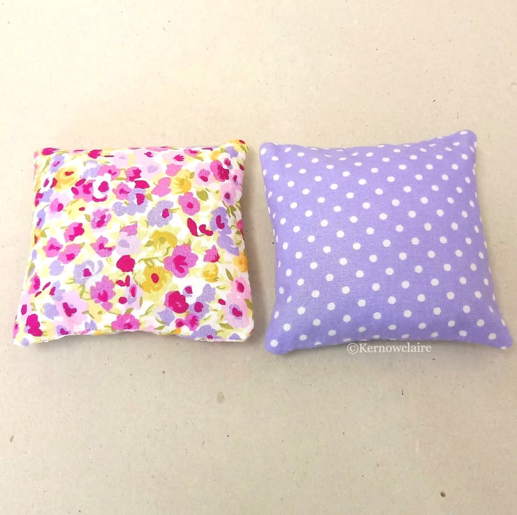 Lavender bags in purple and floral, set of two,... - Folksy