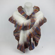 Nuno felted merino wool scarf with multicoloure... - Folksy