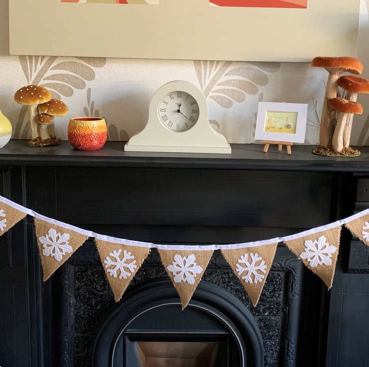 SALE - Snowflakes Christmas Bunting - Folksy