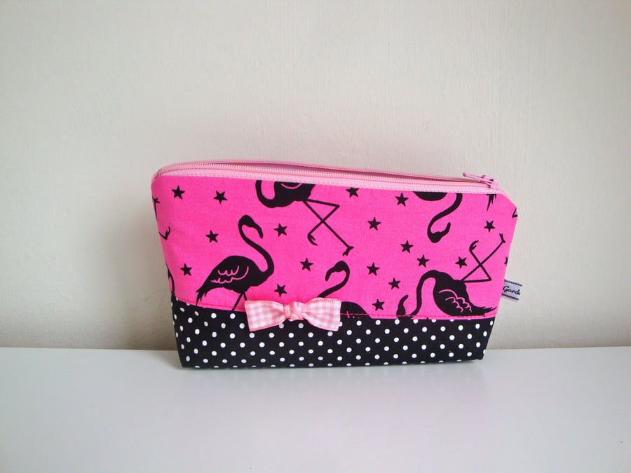 Small Cotton Make up zipper bag - wipe clean li... - Folksy