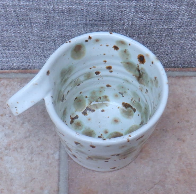 Left handed coffee mug tea cup in stoneware han... - Folksy