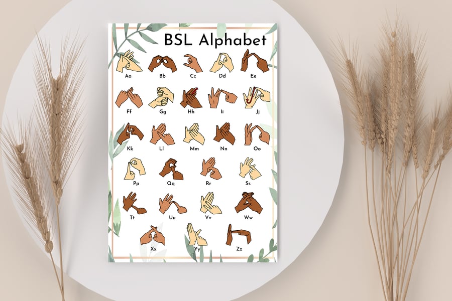 British Sign Language Alphabet Print BSL - Folksy