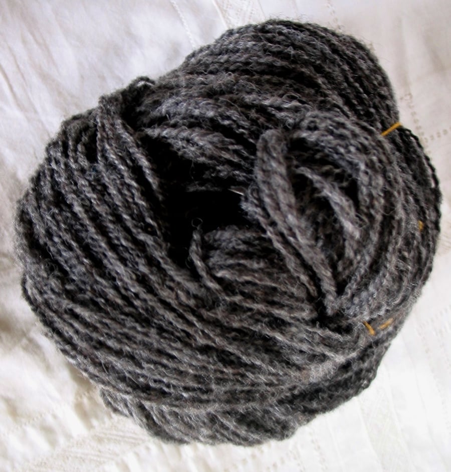 Hand spun Scottish Wool Yarn 'Natural Slate' - Folksy