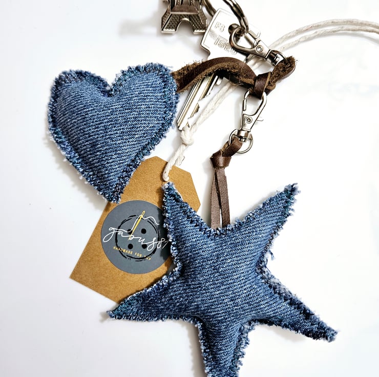 Jeans bag charm, upcycled denim accessories , ... - Folksy