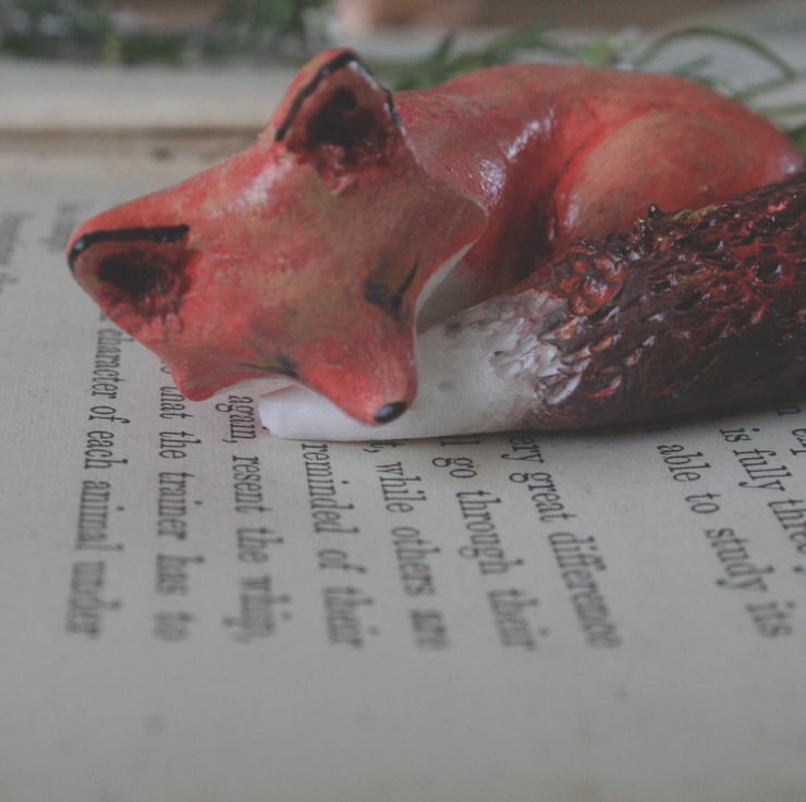 Sleeping Fox Sculpture - Folksy