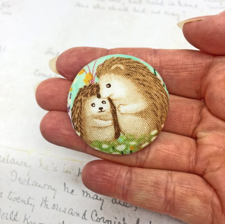 Hedgehog Mother and baby Hoglet large fabric bu... - Folksy