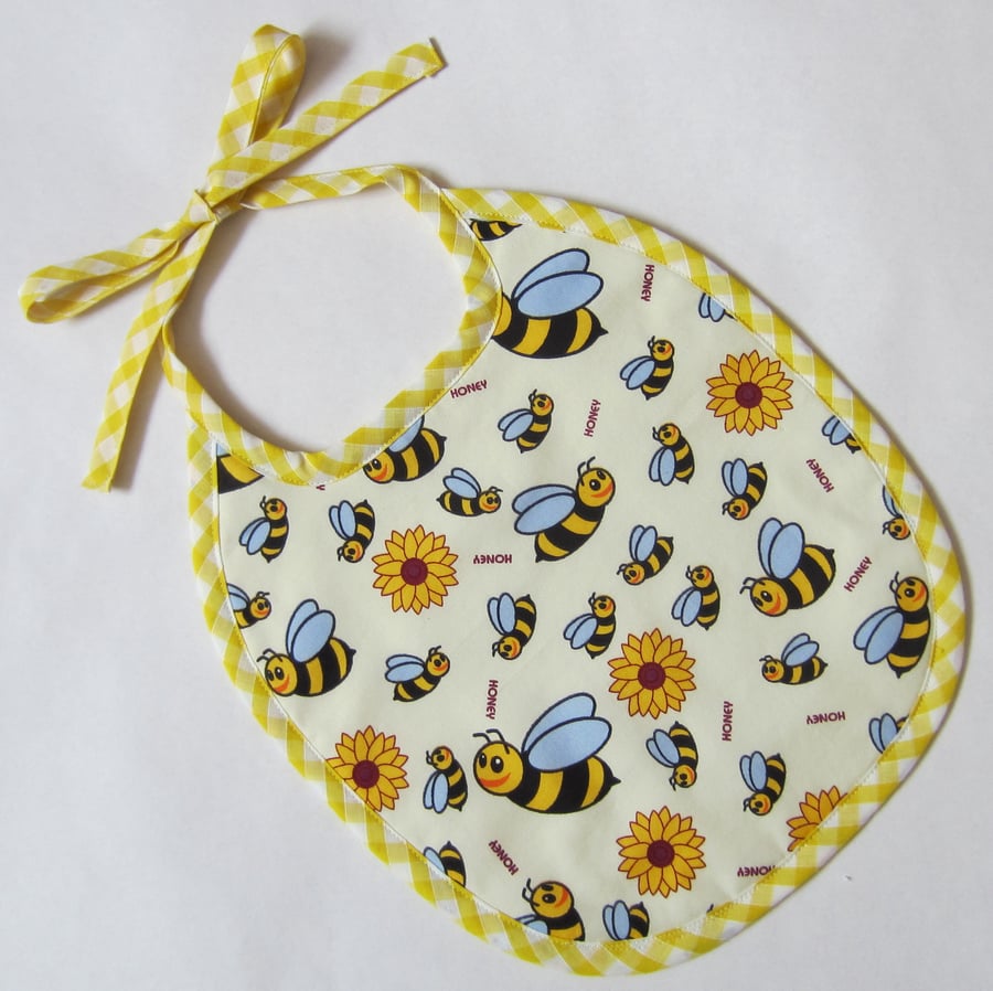 Yellow Bee Babies Bib - Folksy