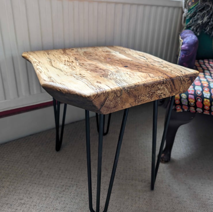 Spalted Beech Side Table - Folksy