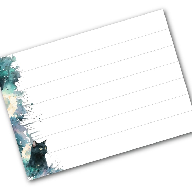 Letter Writing Paper Black Cat - Folksy