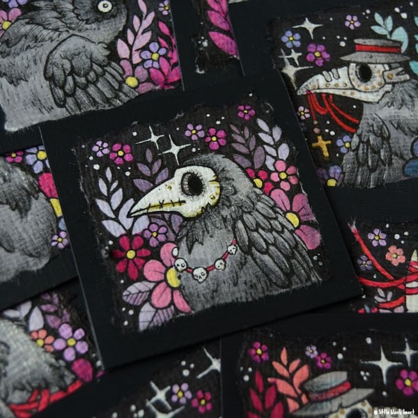mini crow no.8 - original twinchie illustration - Folksy
