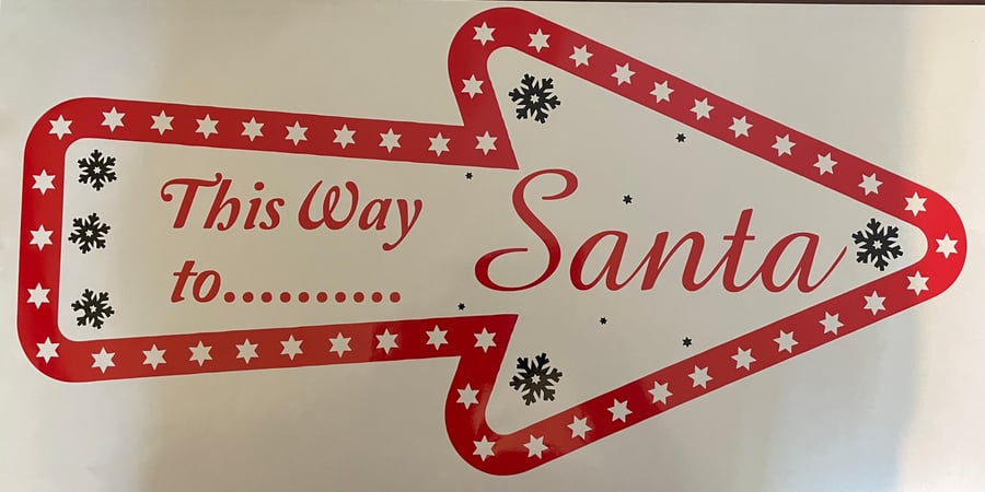 Large 22” This Way to Santa Sign Decal - Folksy