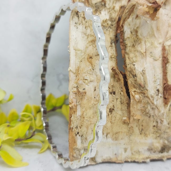 Sterling Silver Single Ripple Bangle - Folksy