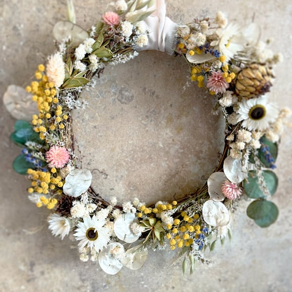 Dried Flower Easter Spring Wreath. Artichoke, M... - Folksy