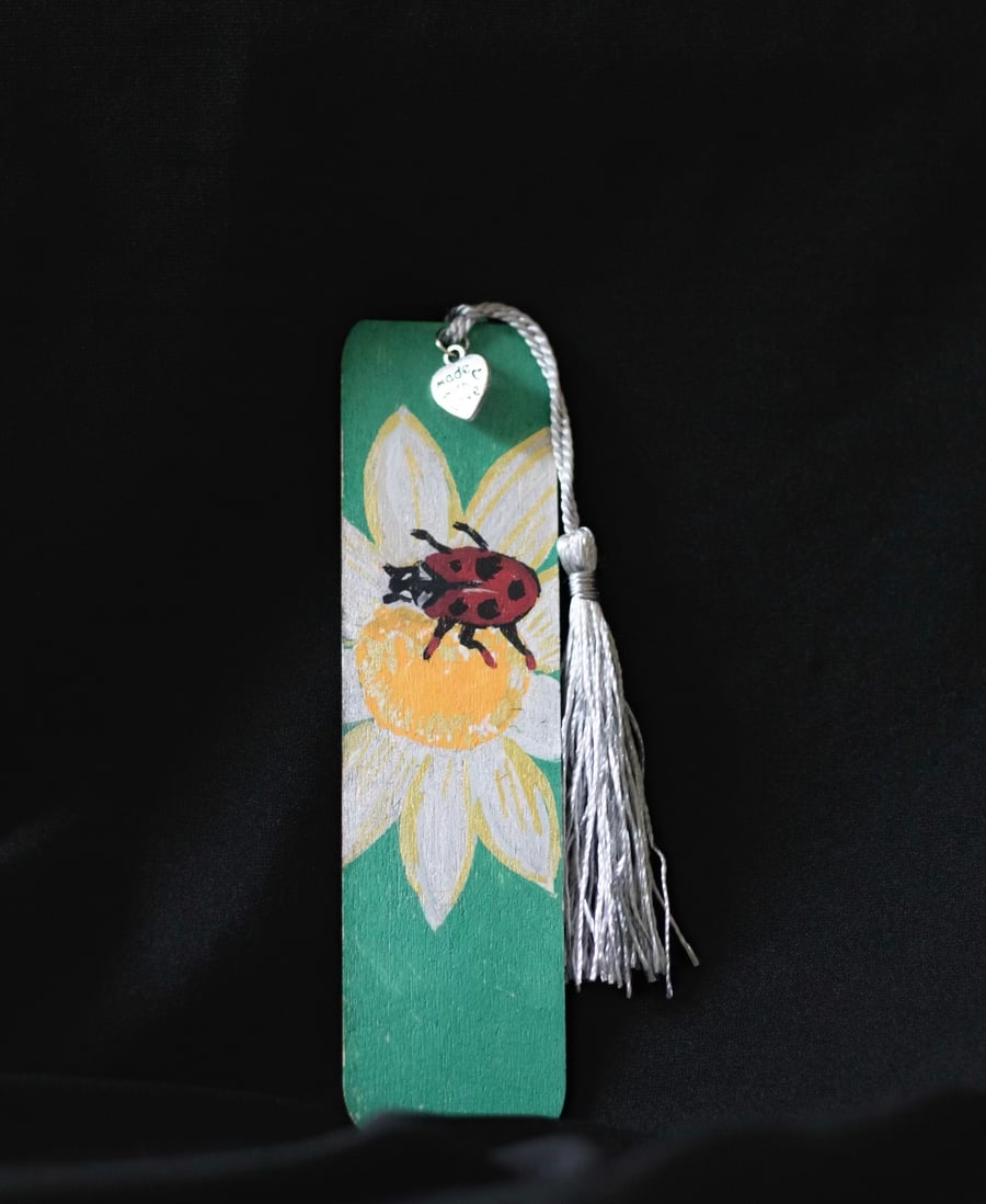 Wooden ladybird bookmark.Handpainted. - Folksy