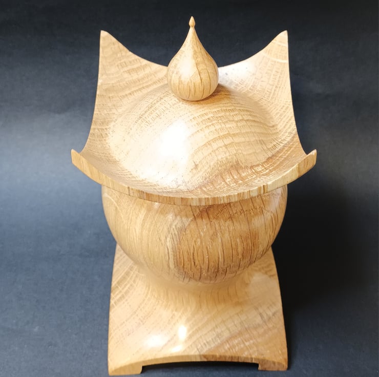 Oak pagoda box - Folksy