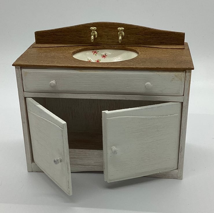 Handmade 1:12 scale dolls house sink unit - Folksy