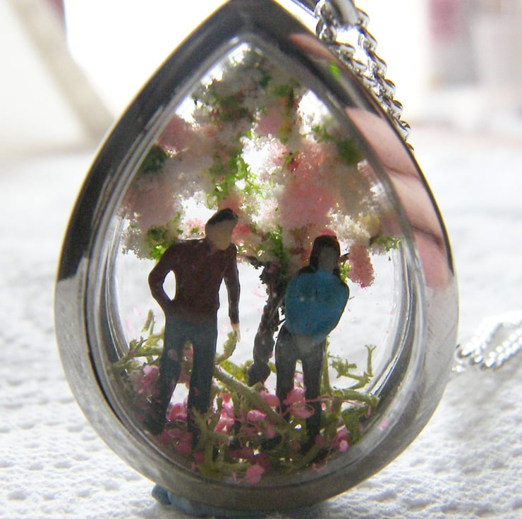 Cherry Blossom Tree Teardrop Pendant - Valentin... - Folksy