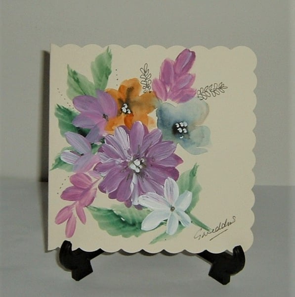 hand painted original art greetings card ( ref ... - Folksy