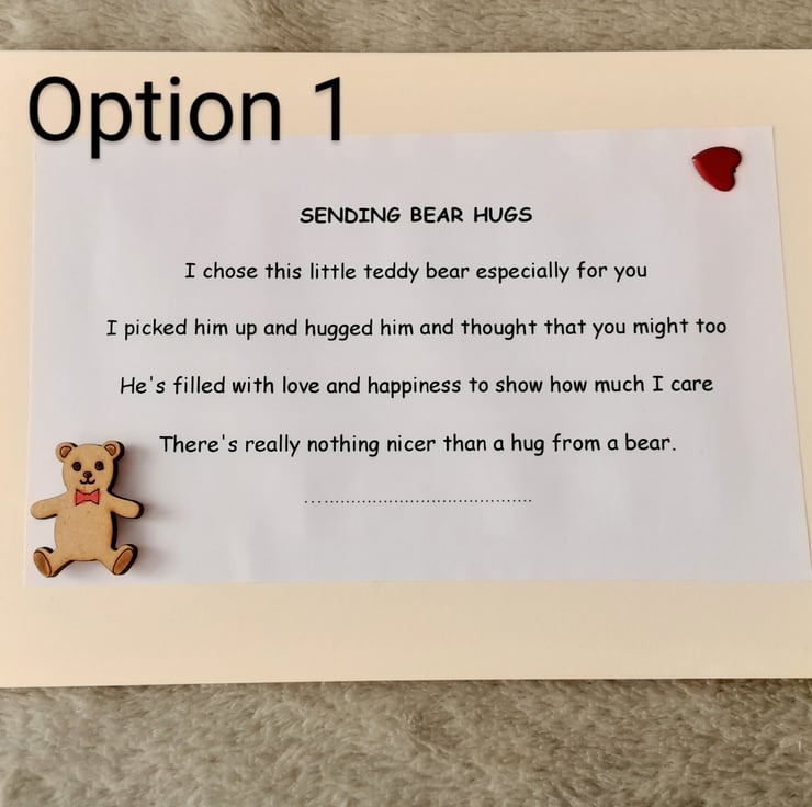 Pink bear Letterbox gift, Sending Bear Hugs Ted... - Folksy