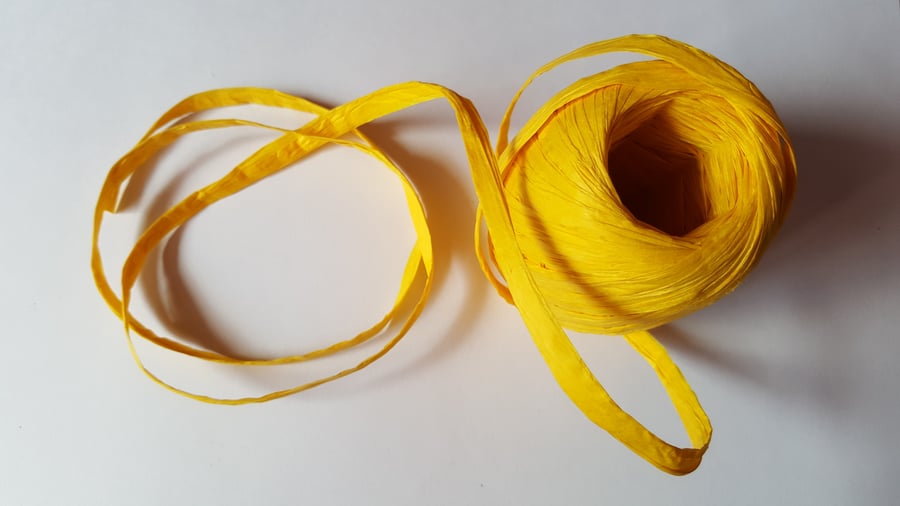 5m Paper Raffia Ribbon - Approx. 7mm Width - Ye... - Folksy
