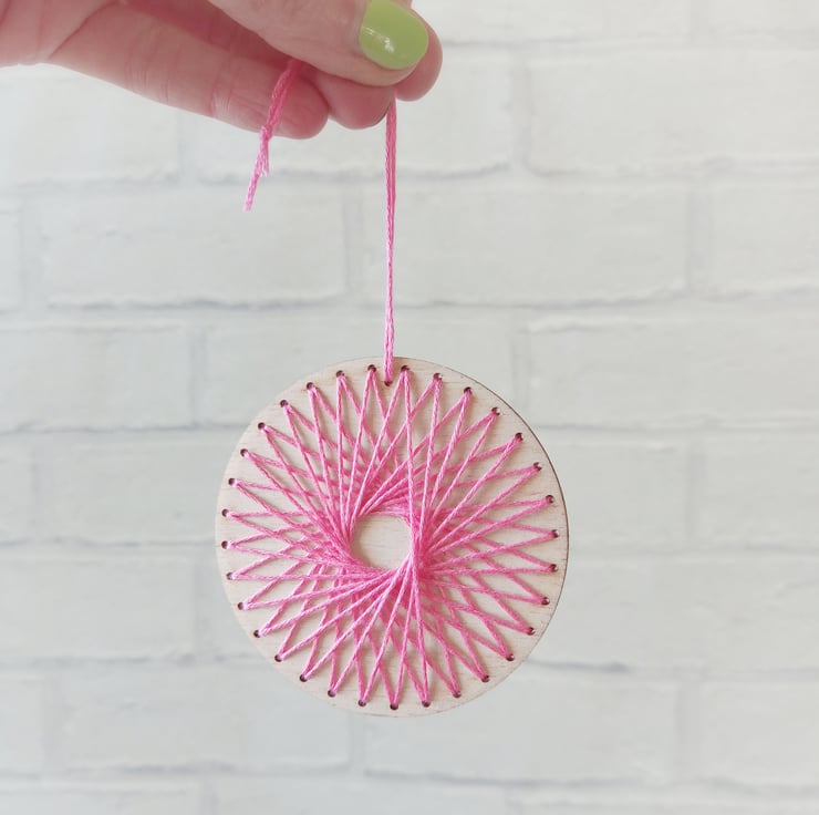 Spirograph Wooden Hanging Decoration, Spring De... - Folksy