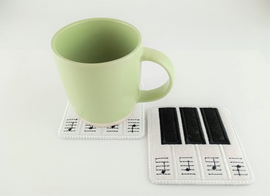 Piano keys coasters - Set of two piano keyboard... - Folksy