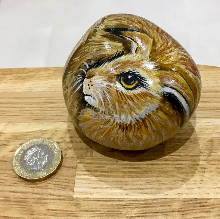 Rabbit hand painted pebble garden rock art wild... - Folksy