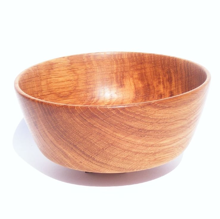 Oak Bowl - hand turned deep bowl with beautiful... - Folksy