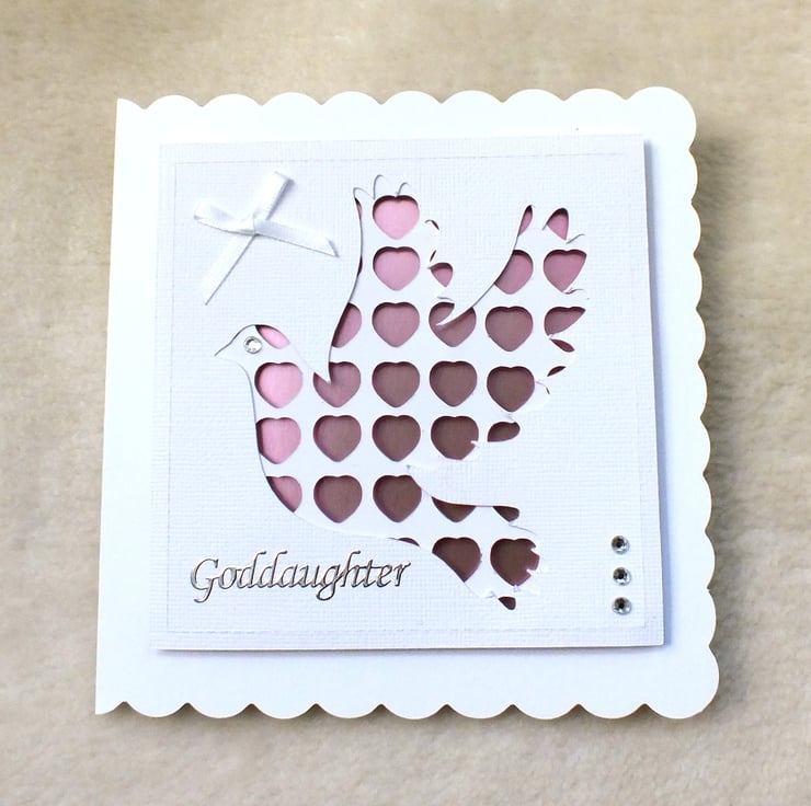Luxury Handmade Goddaughter Christening Card - Folksy