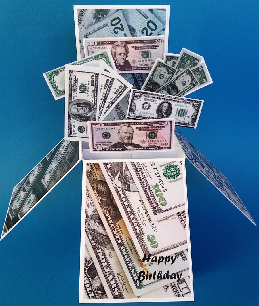 American Money Birthday Card - Folksy