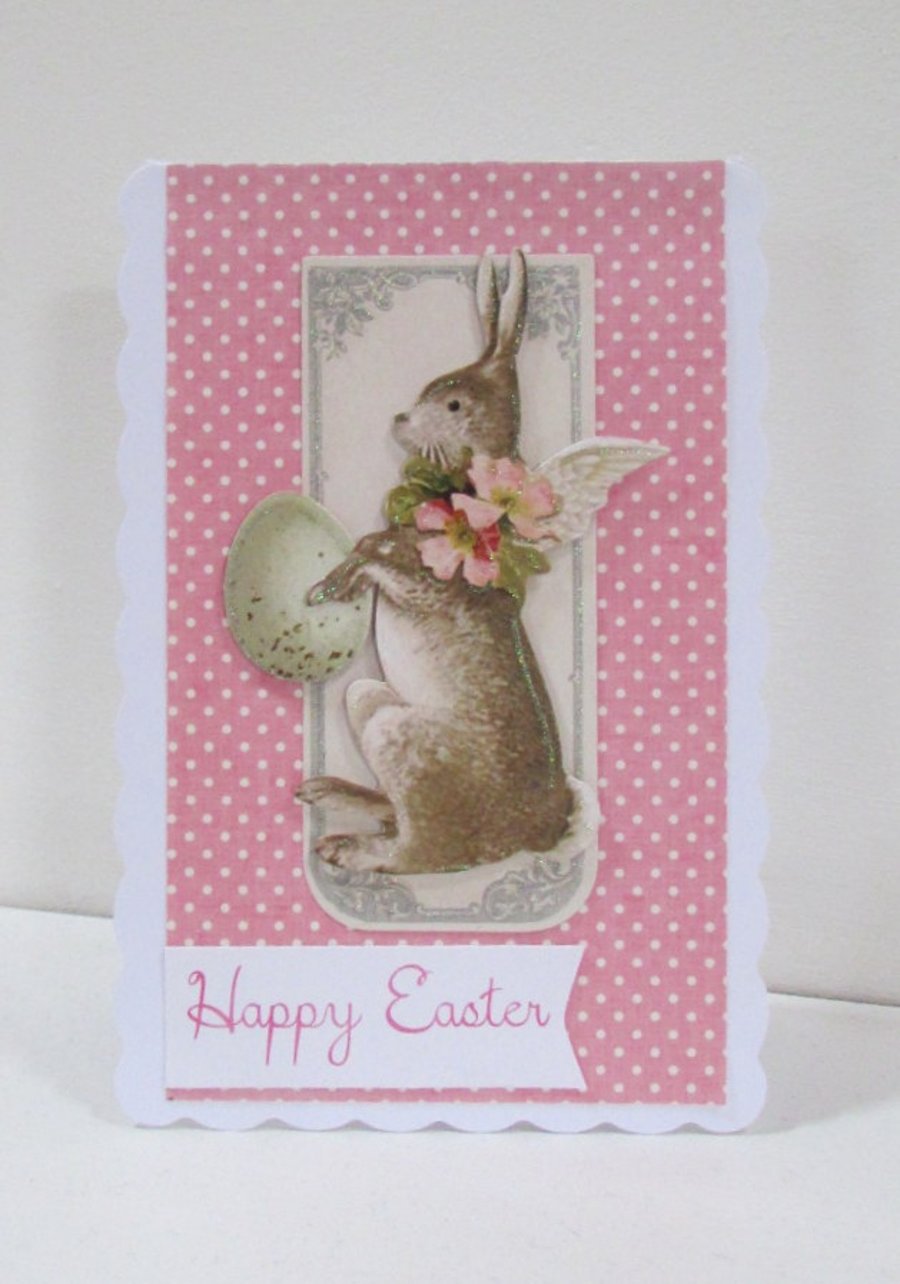 Spring Rabbit Easter Card - Folksy