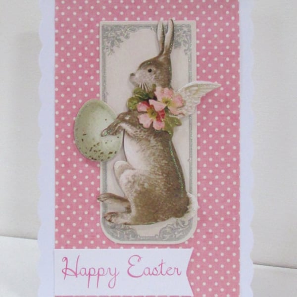 Spring Rabbit Easter Card - Folksy