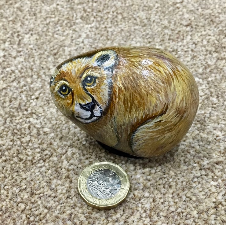 Bear hand painted pebble garden rock art wildli... - Folksy