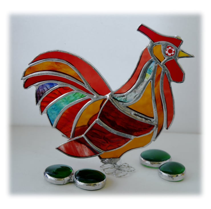Rooster Stained Glass Ornament Cockerel Richard Xl - Folksy