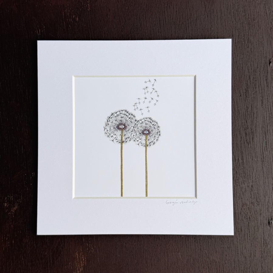 'Wish Couple' 8" x 8" Mounted Print - Folksy