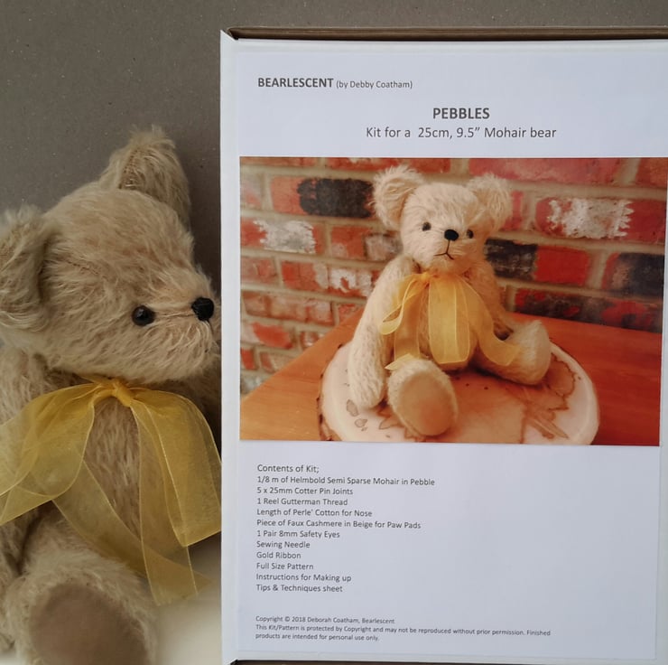 Pebbles, Make your own Bear Kit, Mohair Bear Ma... - Folksy