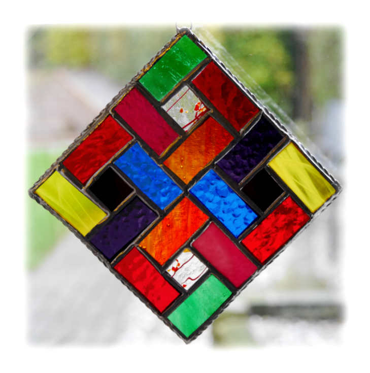 Colour Block Stained Glass Suncatcher Rainbow - Folksy