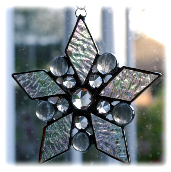 Diamond Star Suncatcher Stained Glass Christmas - Folksy