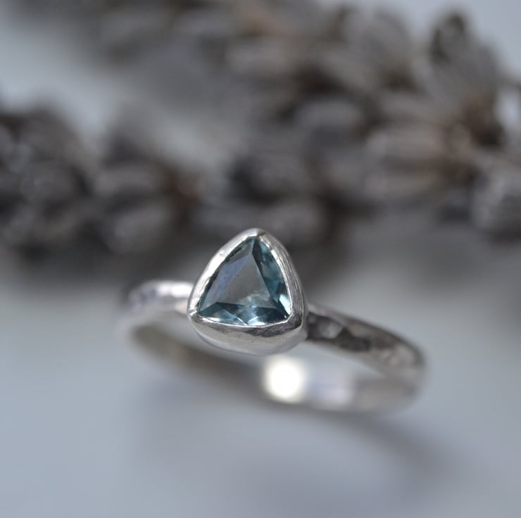 Sky blue topaz stacking ring - Folksy